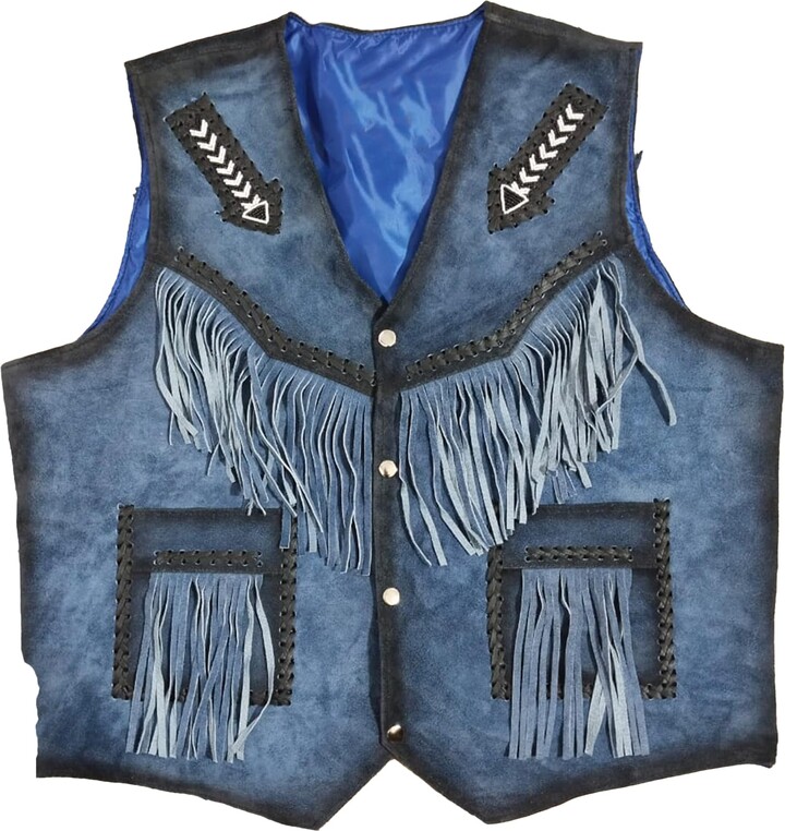 Rumble Products Men's Traditional Cowboy Western Vest | Red/Blue Native ...