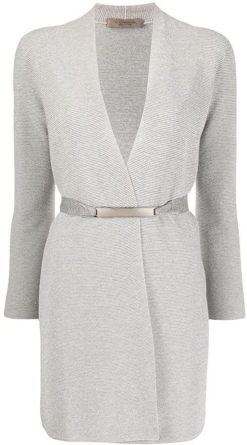 D-Exterior Belted Wrap Cardigan - ShopStyle