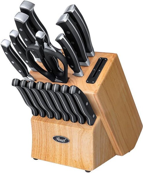 Everglade Home 18-Piece Black Stainless Steel Professional Cutlery ...