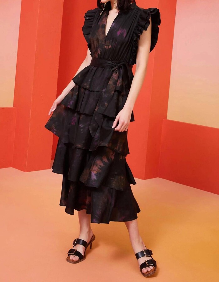 Marie Oliver Emery Midi Dress In Moon Dye - ShopStyle