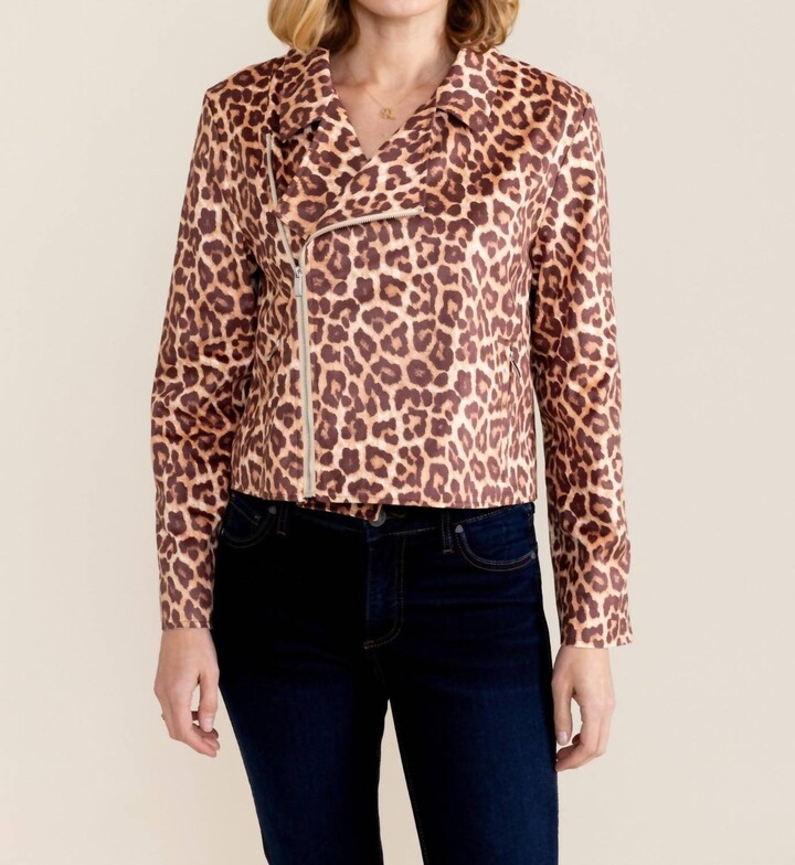 Sedge Moto Jacket In Leopard - ShopStyle