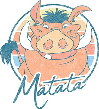 The Lion King Girl's Lion King Retro Matata Pumbaa T-Shirt - White ...
