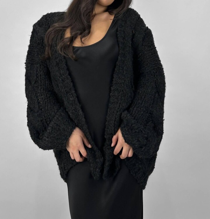 Rumored Oversized Chunky Knit Cardigan In Black - ShopStyle