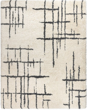 Gertmenian Ultimate Shag Modern Abstract Lines Ivory Black ...