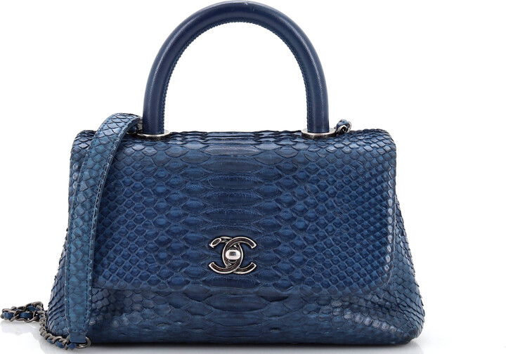 Chanel Coco Top Handle Bag Python Mini - ShopStyle