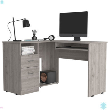 HomeViewto L-Shaped Computer Desk With Keyboard Tray For Office Home ...