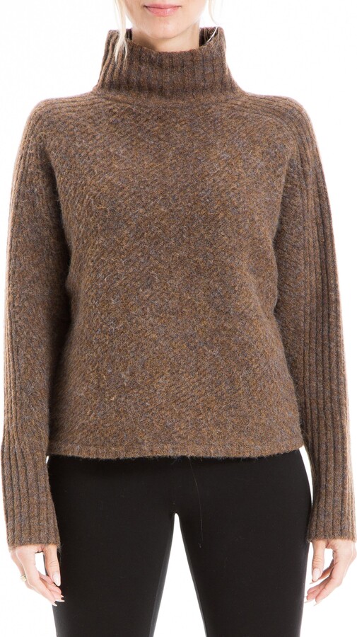 Max Studio Diagonal Texture Cowl Neck Sweater - ShopStyle