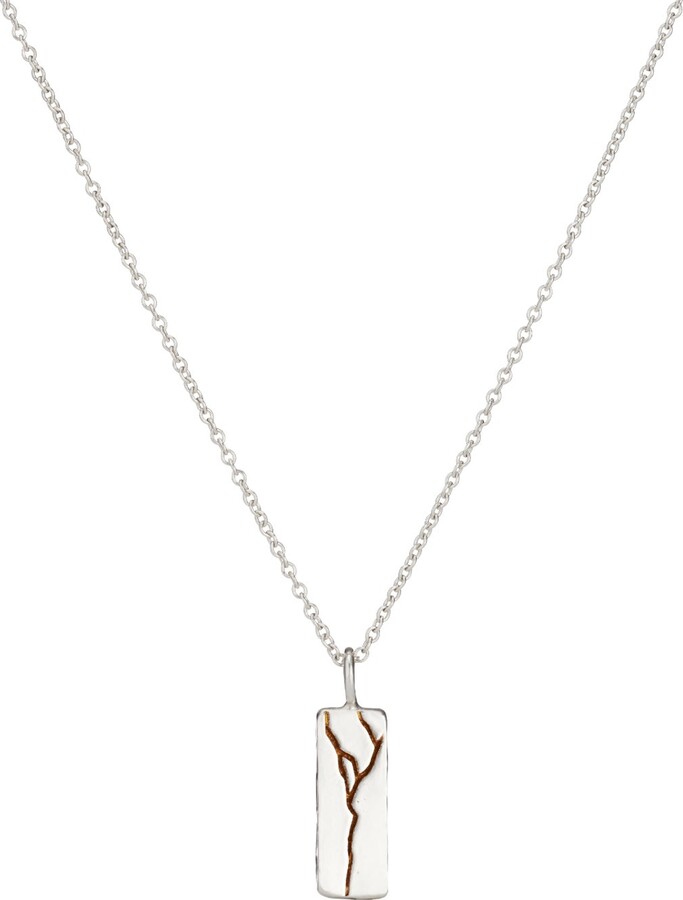 Posh Totty Designs Men's Sterling Silver Kintsugi Tag Necklace ...