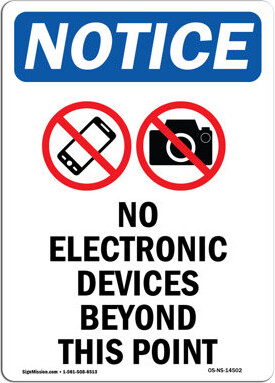 SignMission No Electronic Devices Sign with Symbol - ShopStyle Home Office