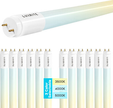 Luxrite 12 Watt (25 Watt Equivalent), T8 LED Tube Light, Color ...
