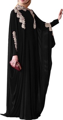 EYUWAIYI Women Muslim Dress Islamic Conservative Long Sleeve Festival ...
