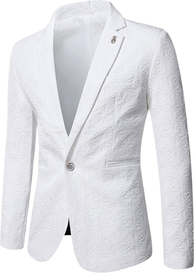 QUINTRA Men's Plain Plain Plain Jacquard Woven Open Fit Suit Jacket ...