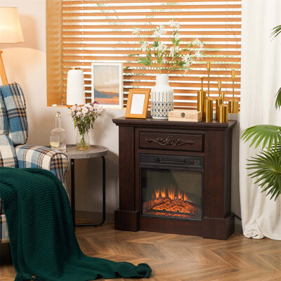 HBI home Electric Fireplace with Mantel, Freestanding Heater with LED ...