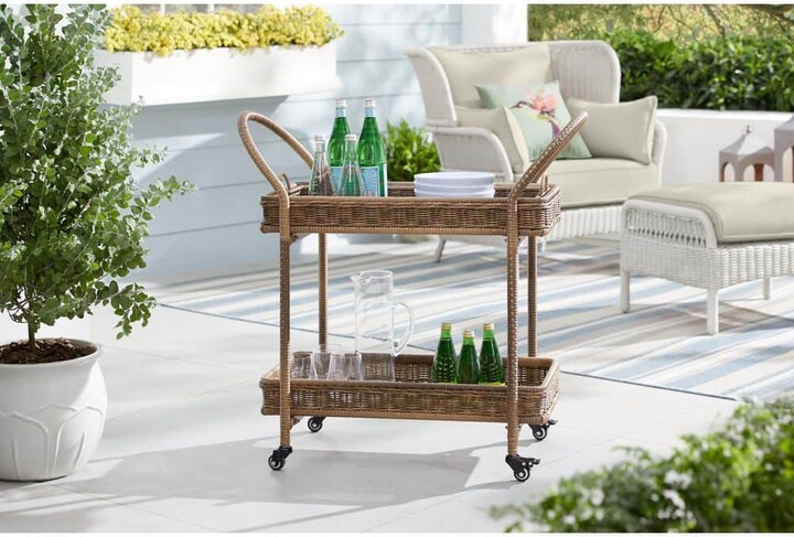 Hampton Bay Creekside Brown Rectangular Resin Wicker Outdoor Accent ...