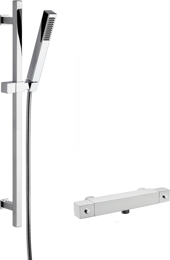 Square Bar Valve Slide Rail Shower Kit Chrome Balterley - ShopStyle ...