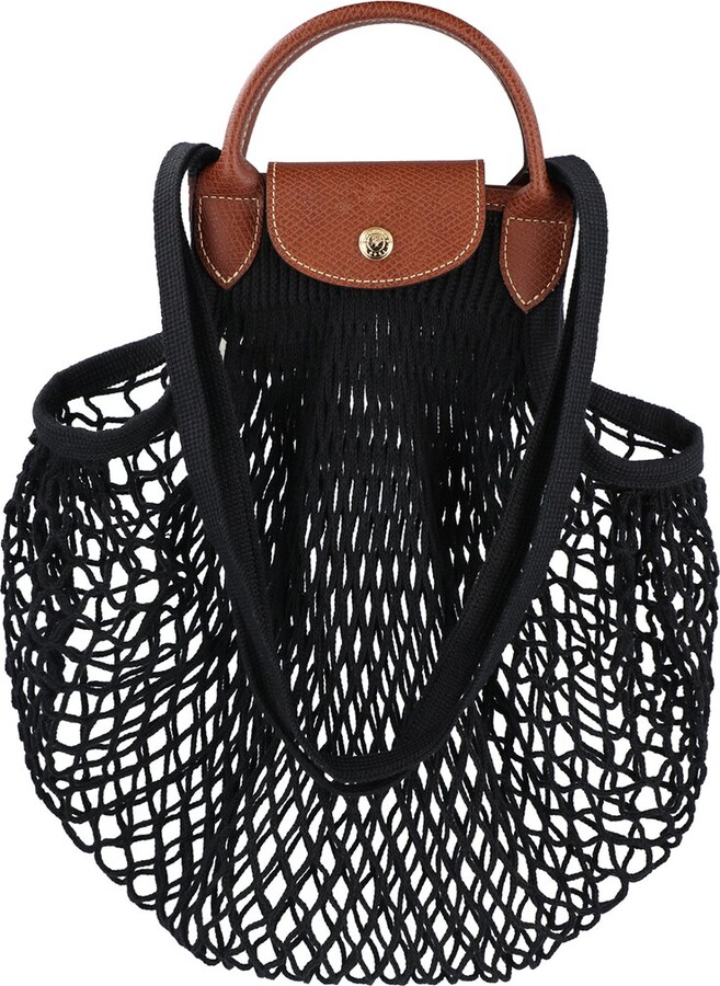 Longchamp Le Pliage Filet Large Mesh Handle Bag With Strap - ShopStyle