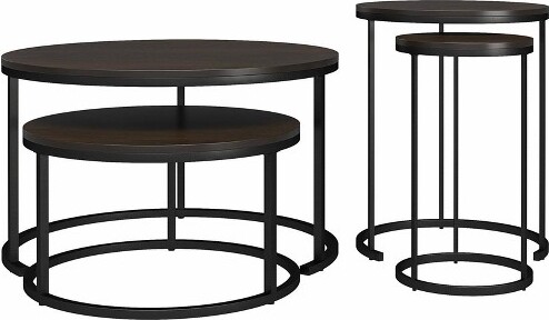 4pc Claret Set 2 Nesting Coffee Tables and 2 Nesting Accent Tables ...
