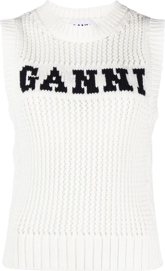 Ganni Cotton Rope Vest - ShopStyle Sweaters