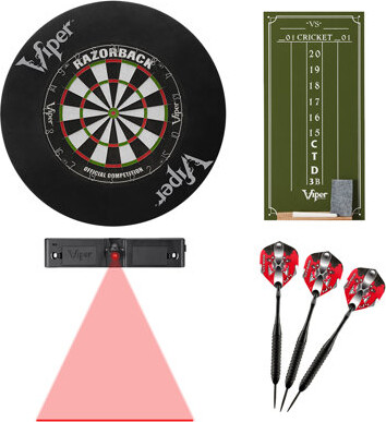 Viper Razorback Sisal/Bristle Dartboard With 22 Gram Steel Tip Darts ...