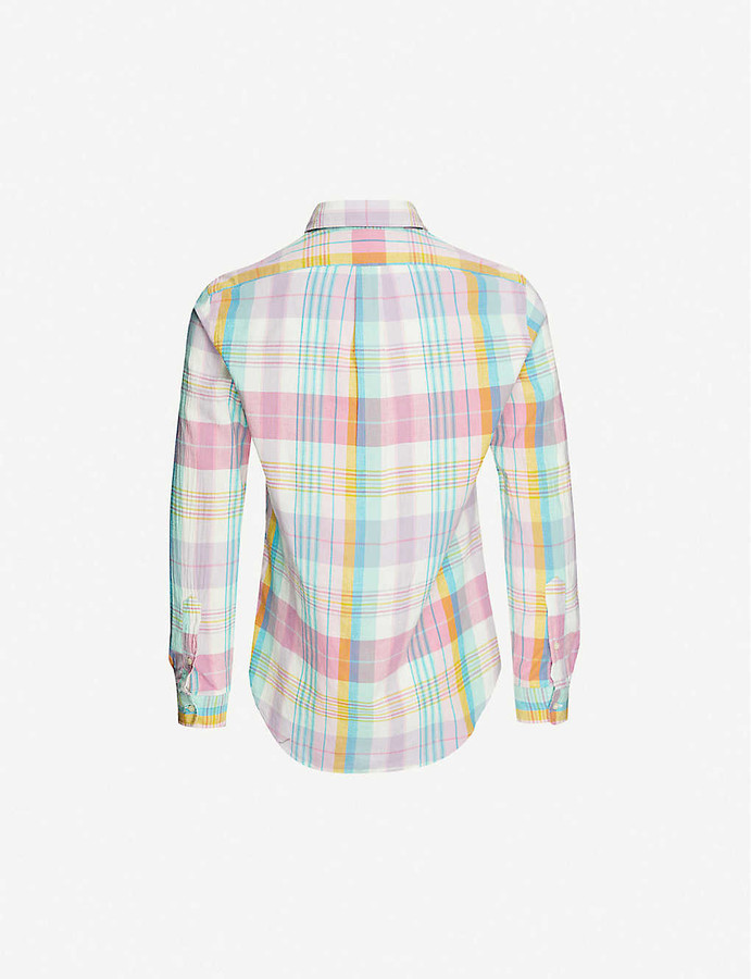 Polo Ralph Lauren Pony-embroidered plaid slim-fit cotton-poplin shirt ...
