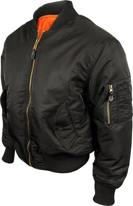 Relco Classic Flight MA1 Bomber Jacket Black X-Large Black - ShopStyle