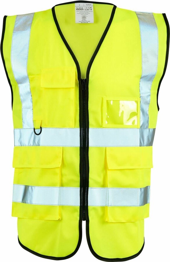 LIZZIE JACOBS Hi Viz Executive Vests Zip Fastening High Visibility ...