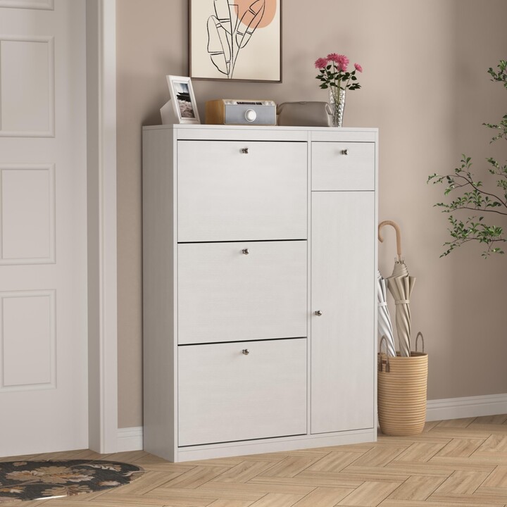 Simplie Fun Modern and Compact Shoe Cabinet Sleek Design, Ample Storage ...