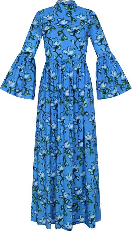 De Loreta Women's Blue Matilda Dress In Recuerdos Celeste Print - ShopStyle