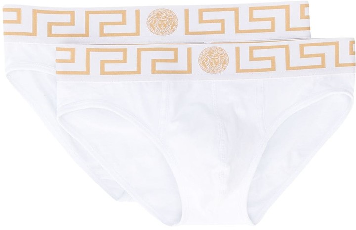 Versace Greca border brief two-pack - ShopStyle