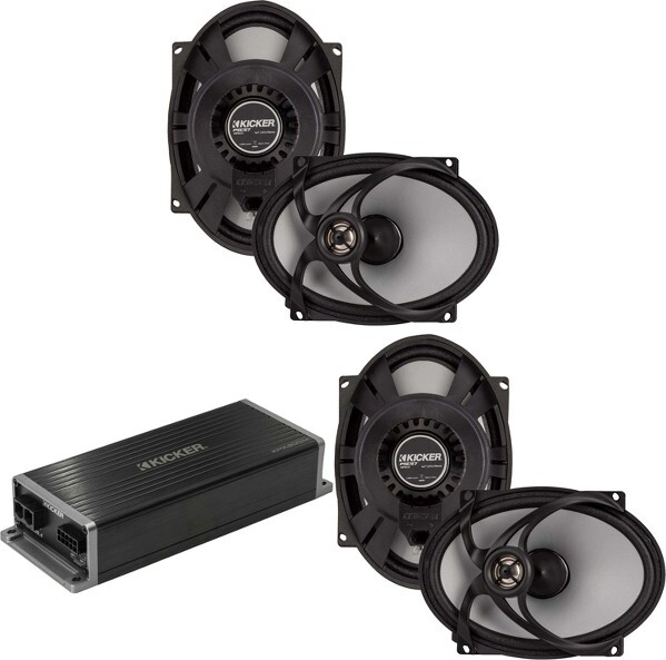Kicker Marine KPX300.4 Powersports & Motorcycle Amp & (2) 5x7" Speakers ...
