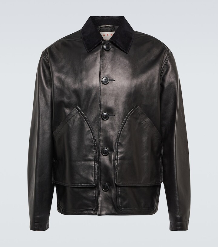 Marni Leather jacket - ShopStyle