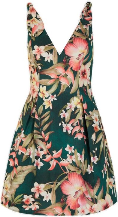 Zimmermann Lexi Tie Floral Printed Mini Dress - ShopStyle