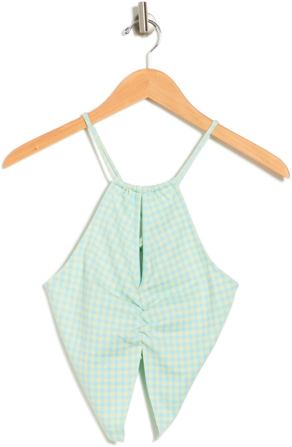 Elodie K Checker Knit Halter Top - ShopStyle