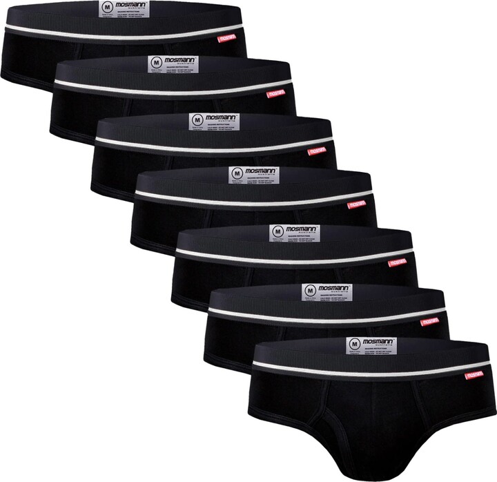 Mosmann Australia Men's Black Seven-Pack Bamboo Briefs - Kuro - ShopStyle