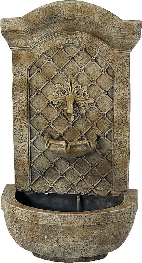 Sunnydaze Decor Rosette Leaf Polystone Outdoor Wall Fountain ...