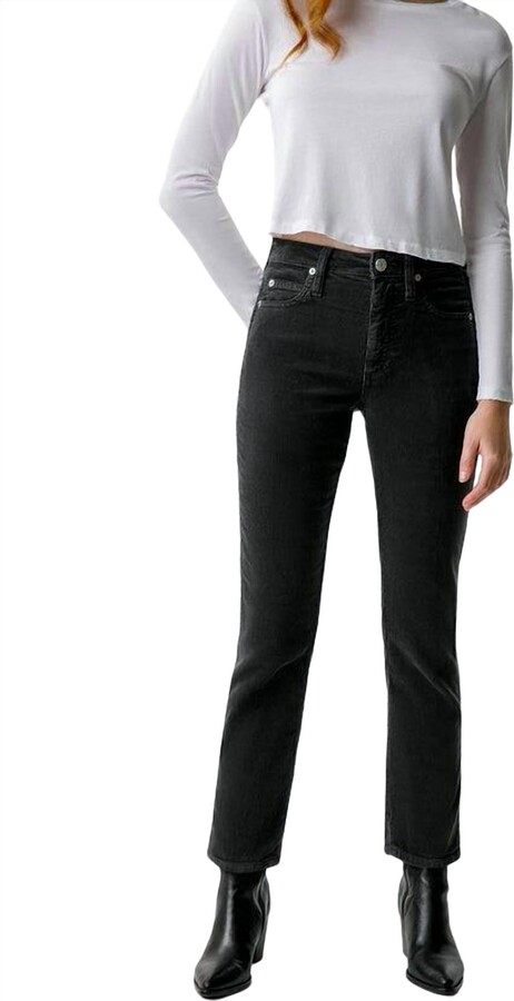 Amo Chloe Crop Corduroy Jean In Vintage Black - ShopStyle