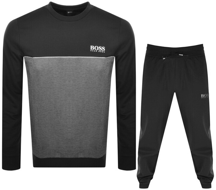Boss Business BOSS Bodywear Lounge Crew Neck Tracksuit Black ...