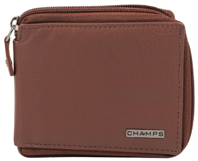 CHAMPS Men's Leather Rfid Zip-Around Wallet in Gift Box - ShopStyle