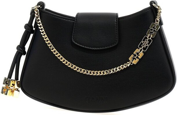 Ganni Logo Charm Knot Detailed Tote Bag - ShopStyle