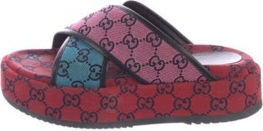 Gucci GG Signature Canvas Slides - ShopStyle