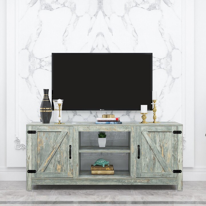 Global Pronex Farmhouse TV Stand for 55 Inch TV Entertainment Center ...