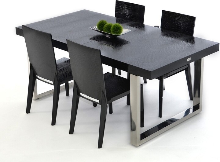 Armani Xavira A&X Skyline Modern Black "Krocodile" Lacquer Extendable ...