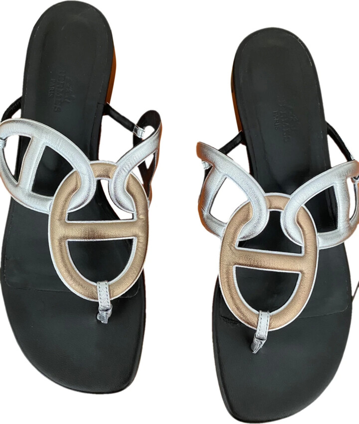 Hermes Leather sandal - ShopStyle