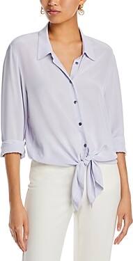 Theory Tie Waist Blouse - ShopStyle Tops