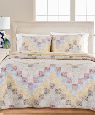 Martha Stewart Collection Checker Floral Quilts Created For Macys ...