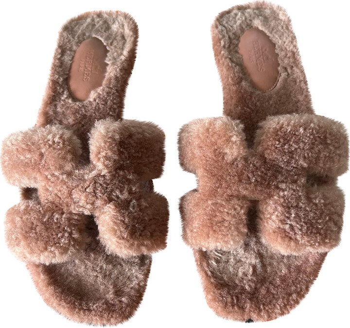 Hermes Shearling mules - ShopStyle