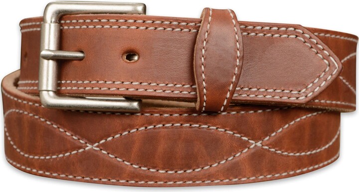 Bullhide Belts Men's Hot Dipped Leather Belt –Figure 8 Stitched - Heavy ...