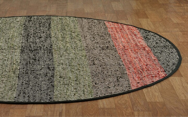 Green Striped Matador Leather Chindi Rug - ShopStyle