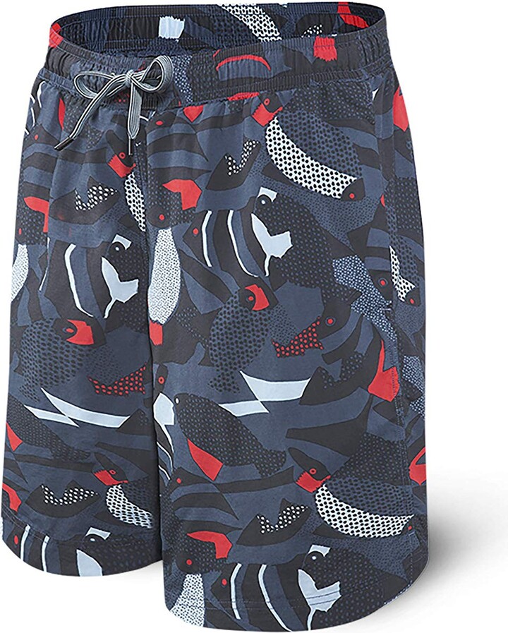 SAXX Underwear Co. Swim Shorts – Cannonball 2N1 Long Swim Trunks with ...