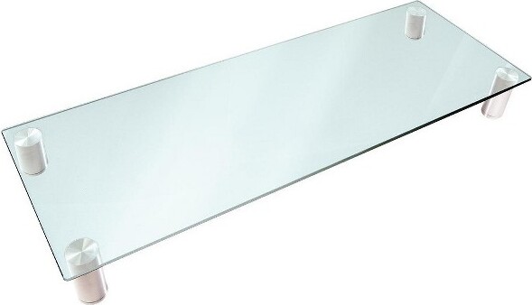 Monoprice Multimedia Riser Desktop Monitor Stand - Clear Glass, Large ...